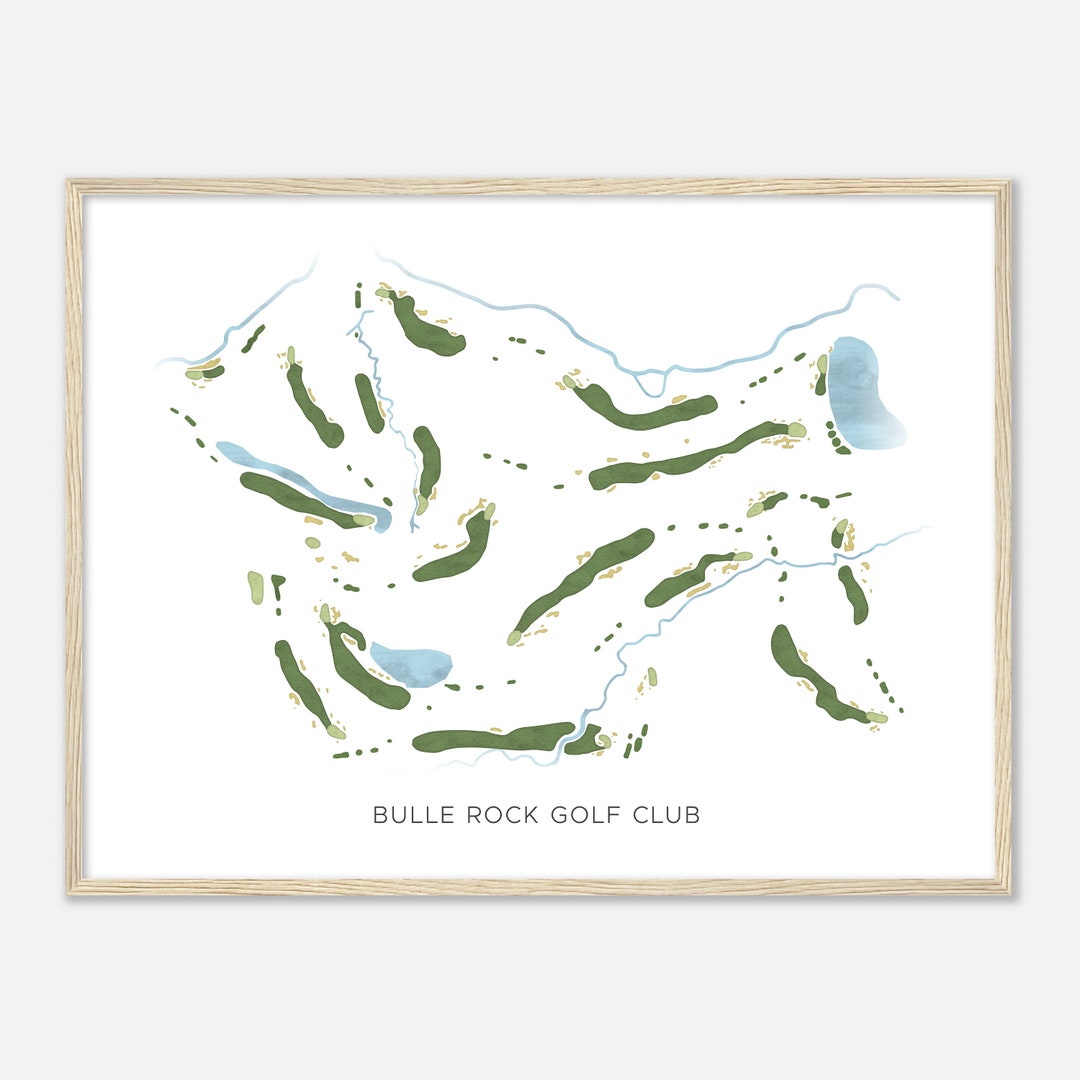 Bulle Rock Golf Club, Maryland - Modern Watercolor Map | Golfer Gift ...