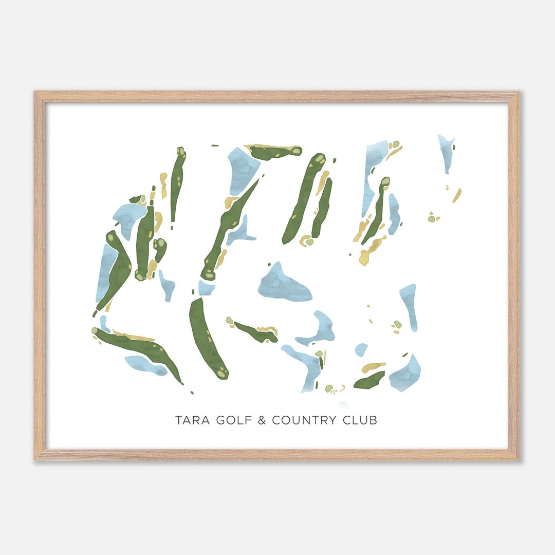 Tara Golf & Country Club in Bradenton, Florida - Modern Watercolor Map ...