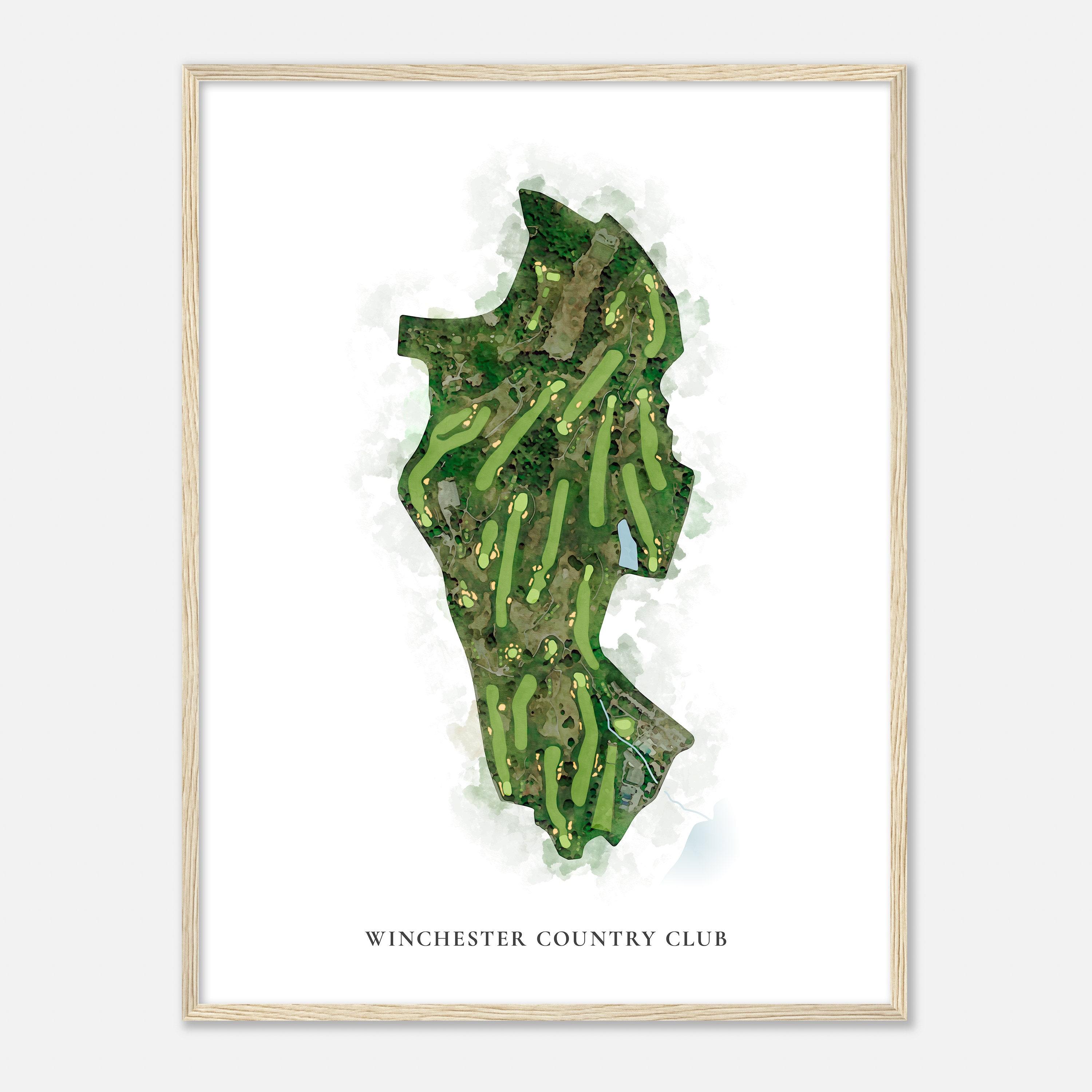 Winchester Country Club, Massachusetts - Classic Watercolor Map ...