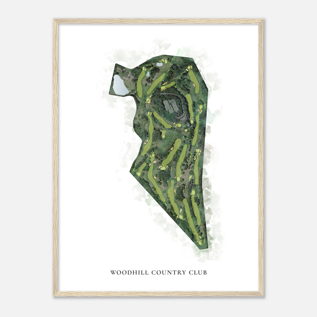 Woodhill Country Club, Minnesota - Classic Watercolor Map | Golfer Gift ...