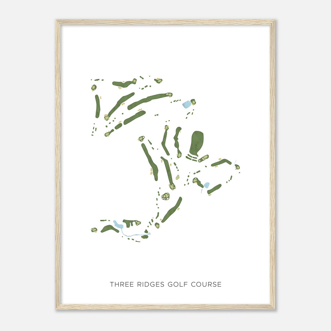 Three Ridges Golf Course, Tennessee - Modern Watercolor Map | Golfer ...