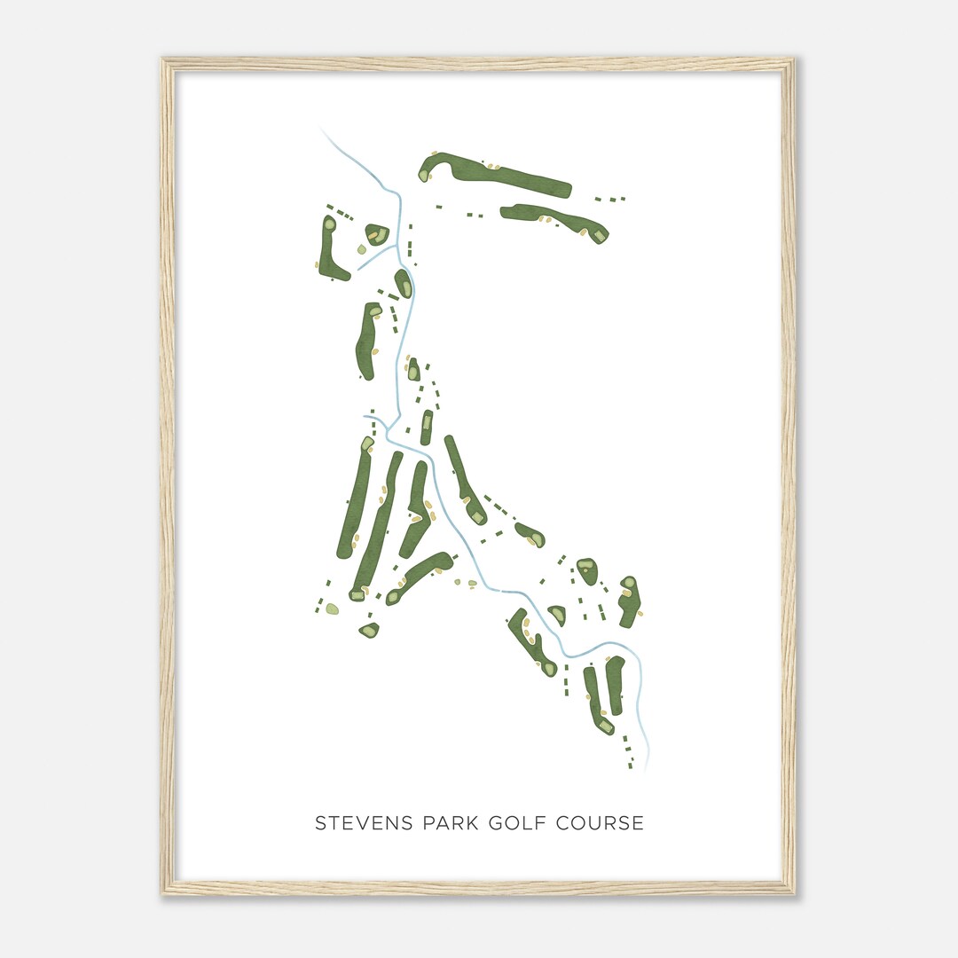 Stevens Park Golf Course, Texas - Modern Watercolor Map | Golfer Gift ...