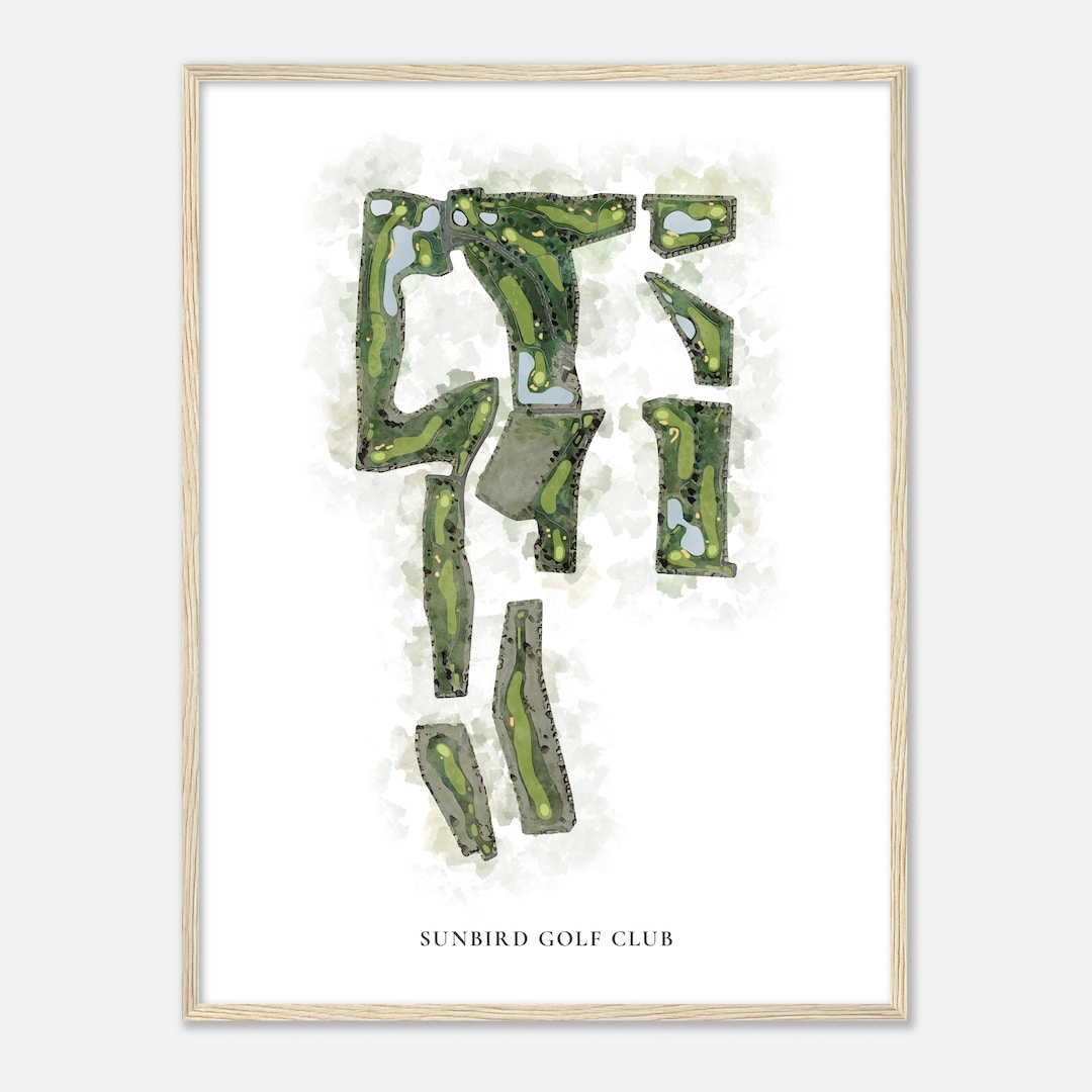 Sunbird Golf Club, Arizona - Classic Watercolor Map | Golfer Gift, Golf ...
