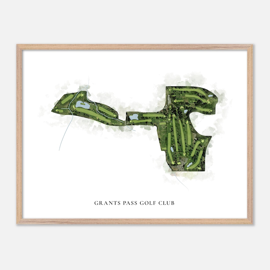 Grants Pass Golf Club in Grants Pass, Oregon - Classic Watercolor Map ...