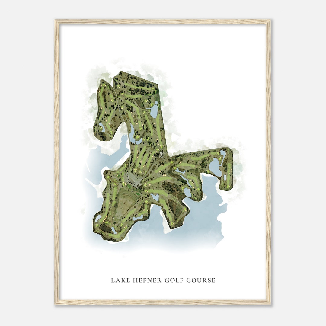 Lake Hefner Golf Course, Oklahoma - Classic Watercolor Map | Golfer ...