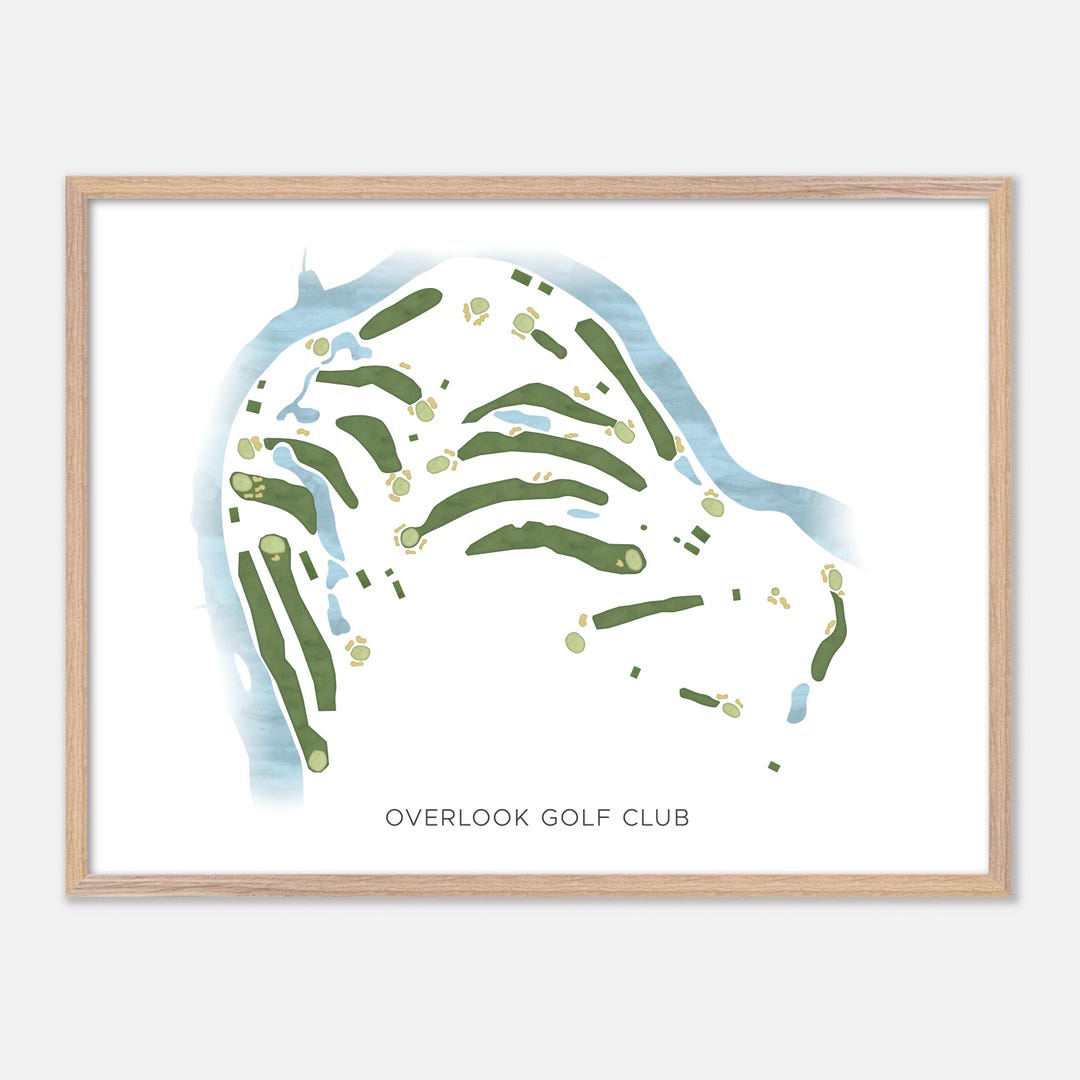 Overlook Golf Club in Hollis, New Hampshire - Modern Watercolor Map ...