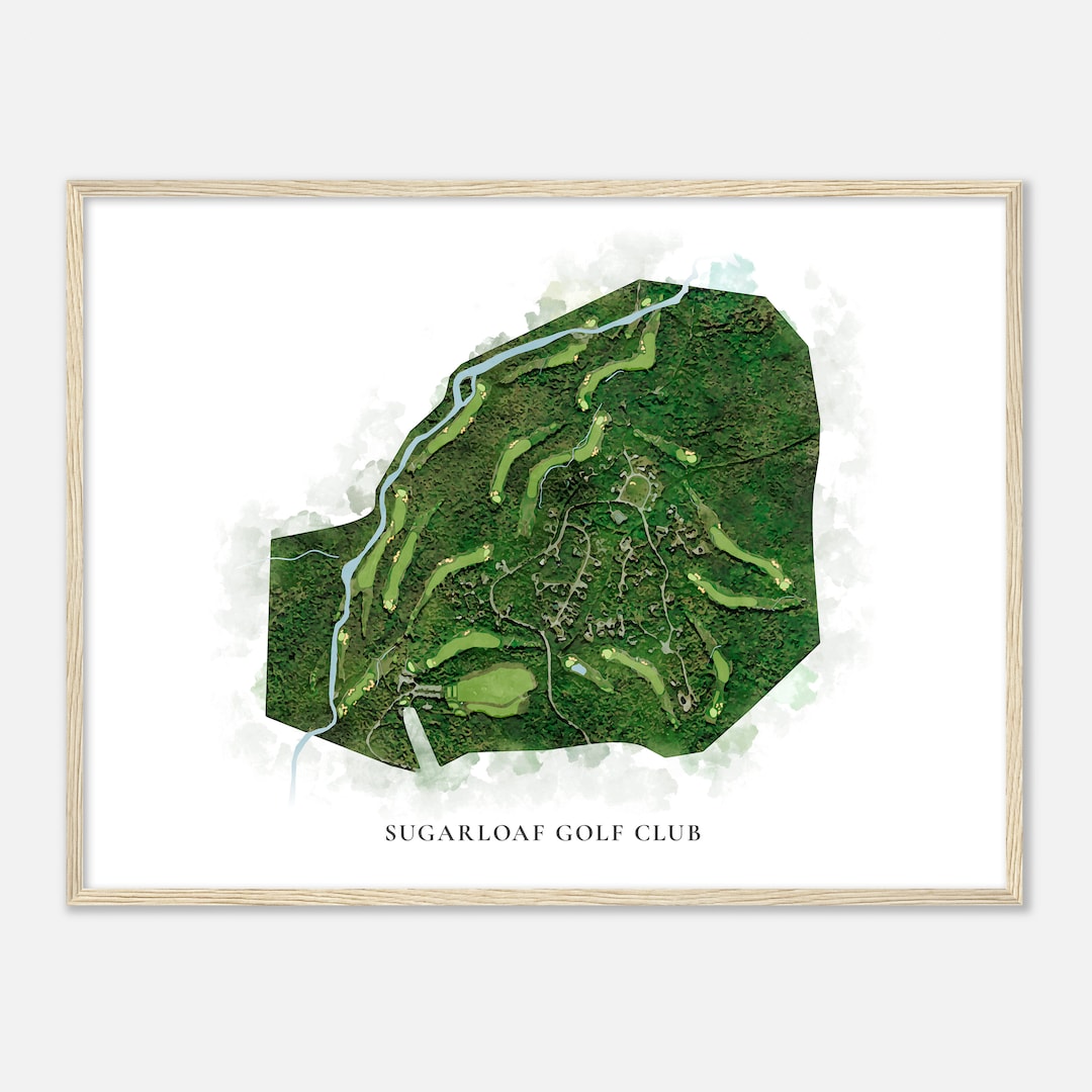 Sugarloaf Golf Club, Maine - Classic Watercolor Map | Golfer Gift, Golf ...