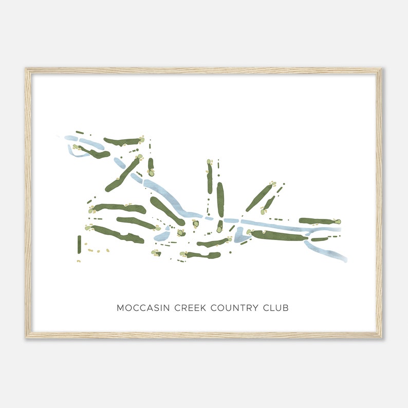 Moccasin Creek Country Club, South Dakota - Modern Watercolor Map ...
