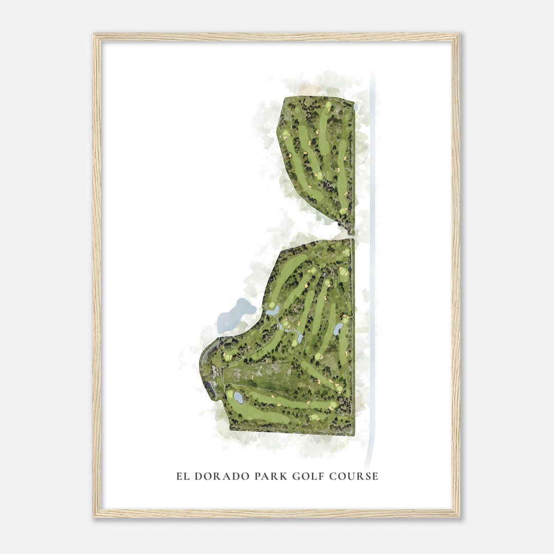 El Dorado Park Golf Course, California - Classic Watercolor Map ...