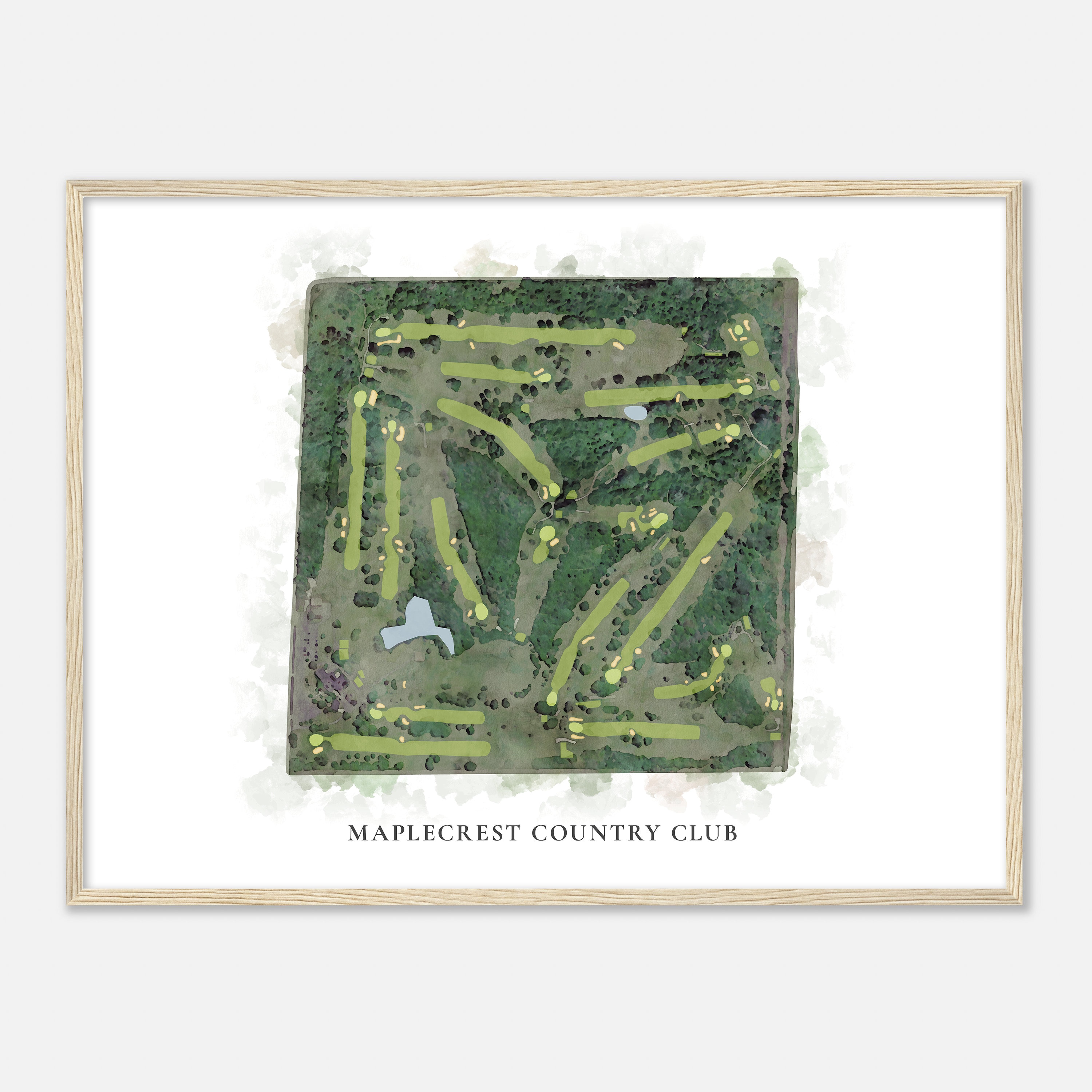 Maplecrest Country Club, Wisconsin - Classic Watercolor Map | Golfer ...