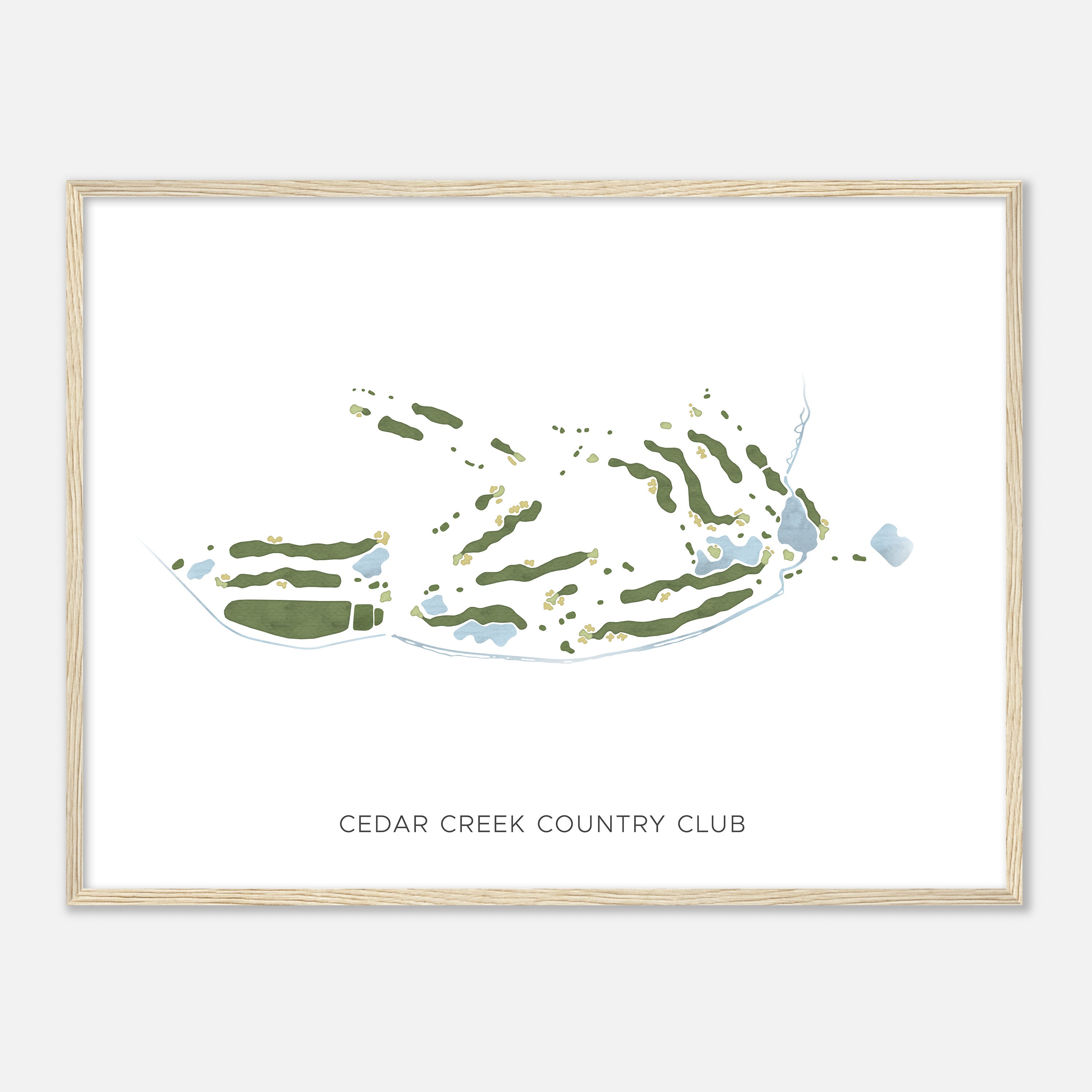 Cedar Creek Country Club, Wisconsin - Modern Watercolor Map | Golfer ...