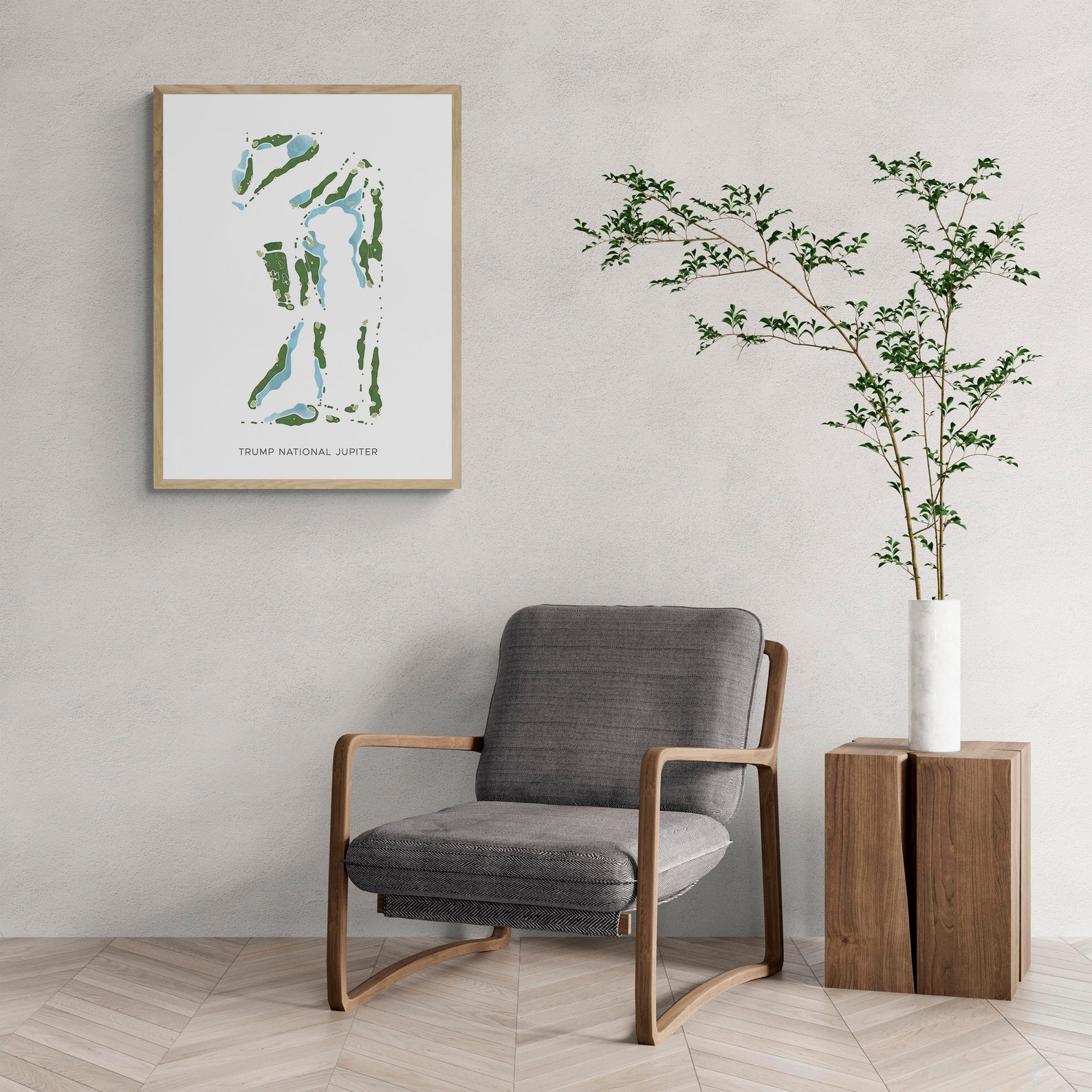 Trump National Jupiter, Florida - Modern Watercolor Map | Golfer Gift ...