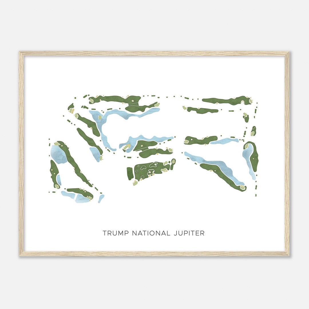 Trump National Jupiter, Florida - Modern Watercolor Map | Golfer Gift ...