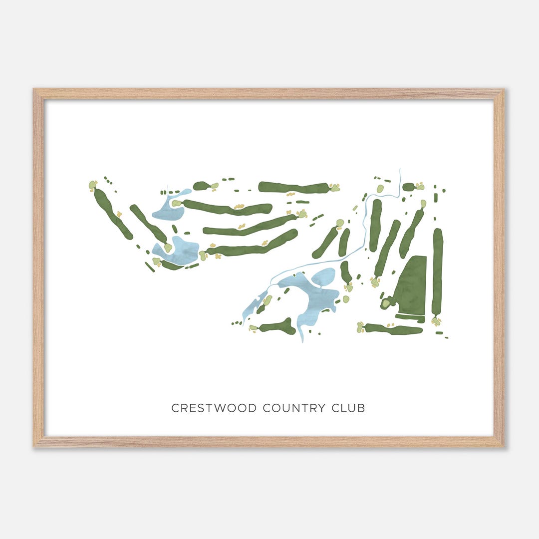 Crestwood Country Club in Pittsburg, Kansas - Modern Watercolor Map ...