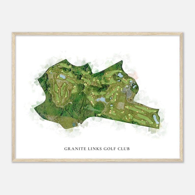 Granite Links Golf Club, Massachusetts - Classic Watercolor Map ...