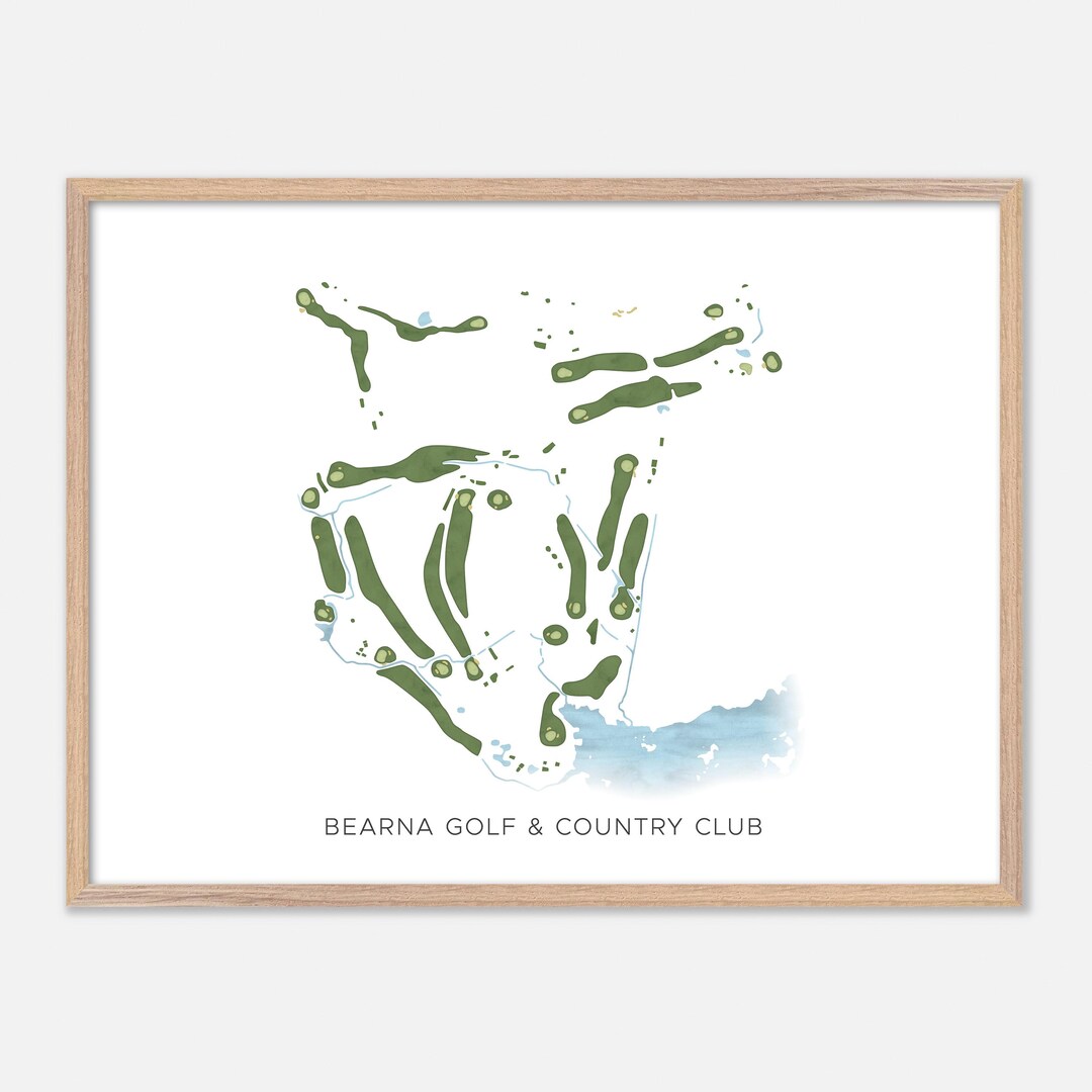 Bearna Golf & Country Club in Corboley, Ireland - Modern Watercolor Map ...
