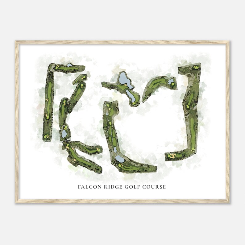 Falcon Ridge Golf Course, Nevada - Classic Watercolor Map | Golfer Gift ...