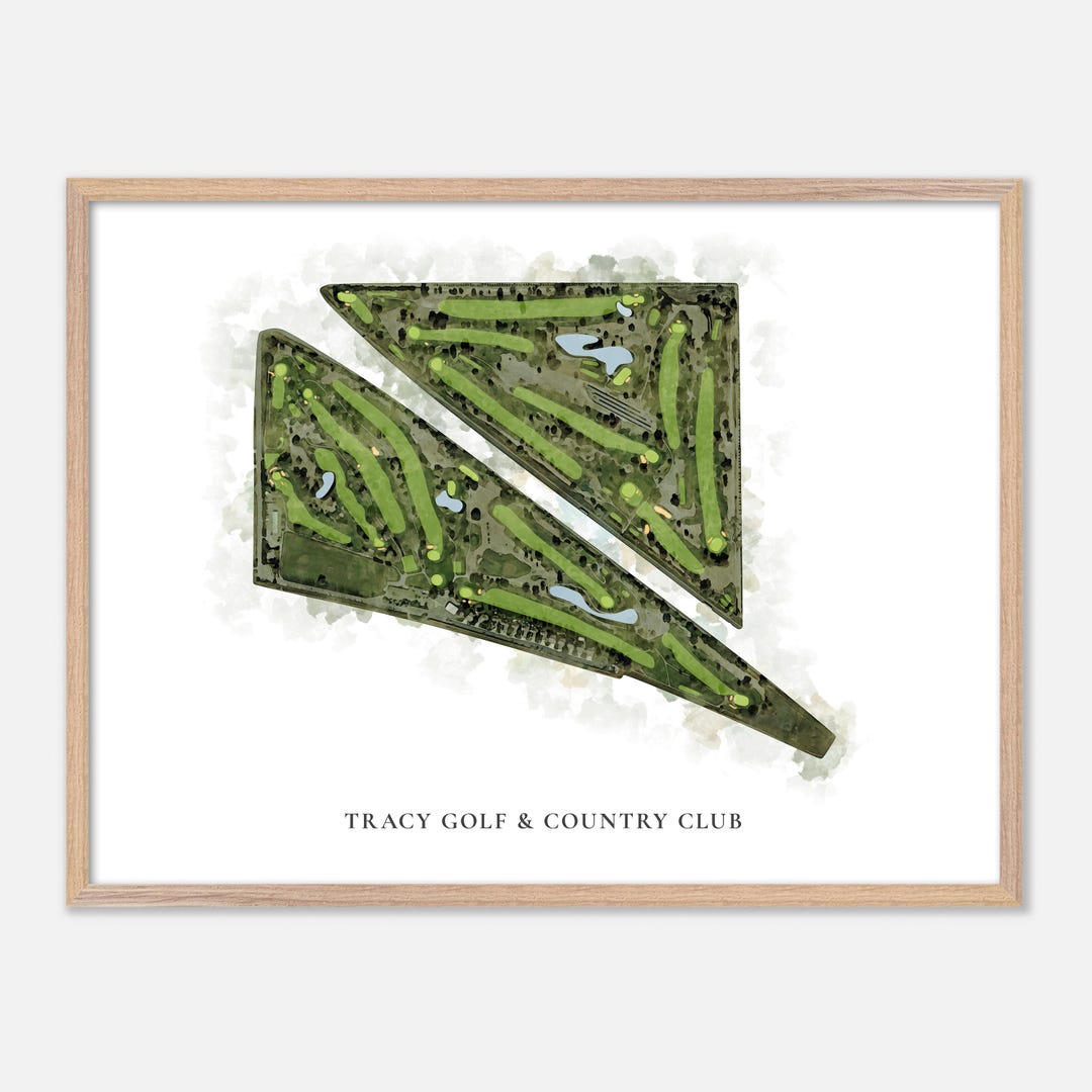 Tracy Golf & Country Club in Tracy, California - Classic Watercolor Map ...