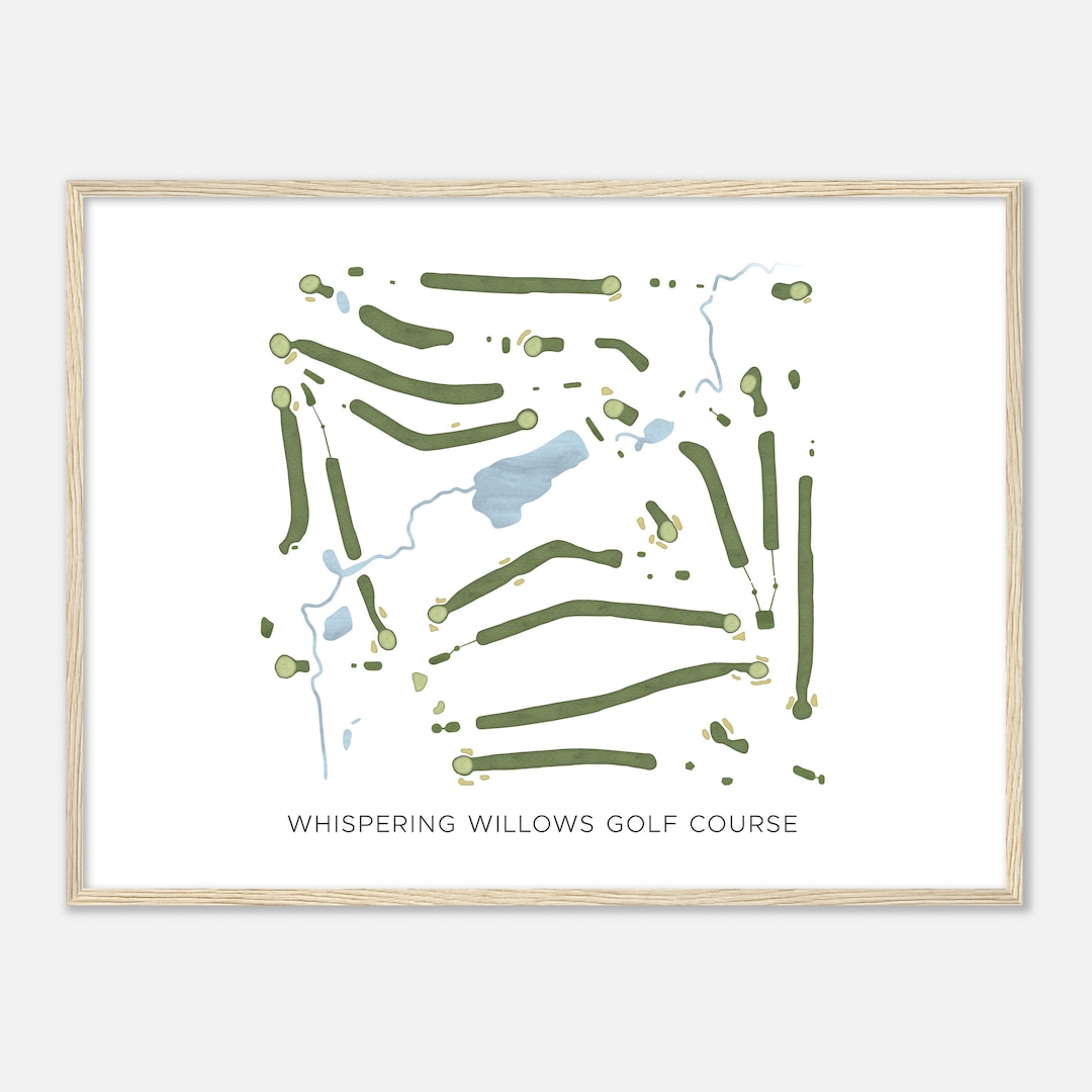 Whispering Willows Golf Course, Michigan - Modern Watercolor Map ...