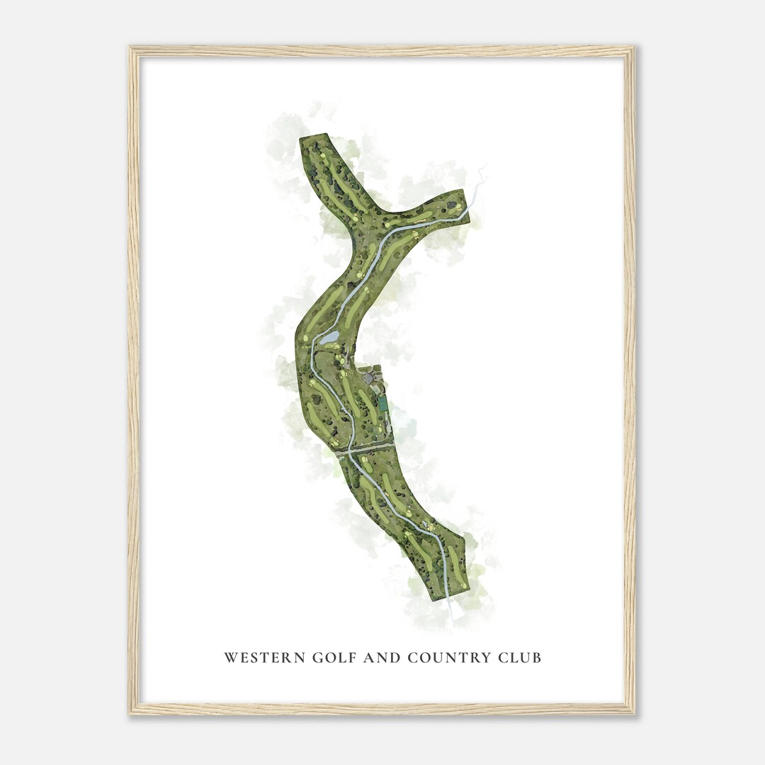 Western Golf and Country Club, Michigan - Classic Watercolor Map ...