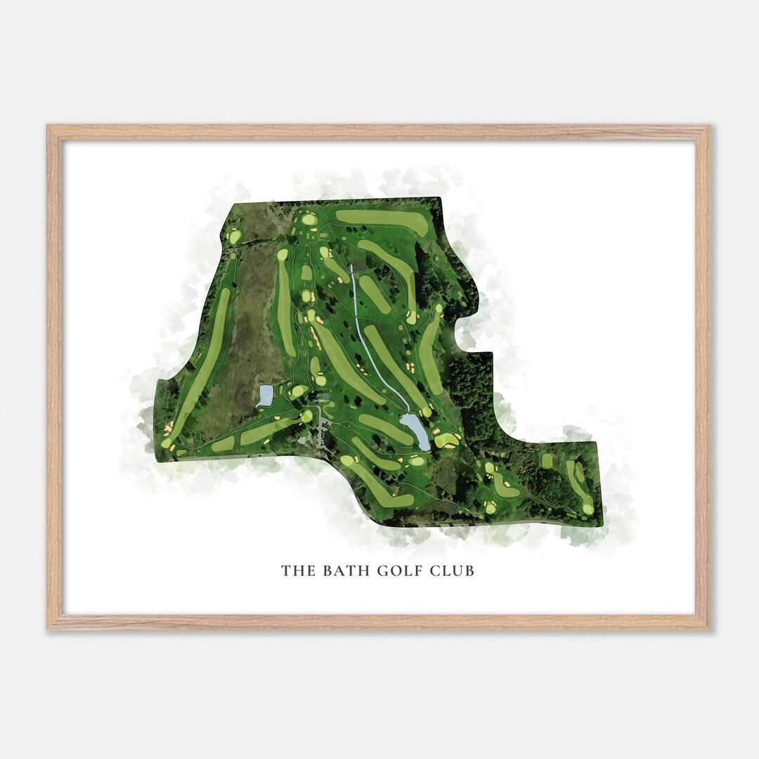 The Bath Golf Club in Bath, Maine - Classic Watercolor Map | Golfer ...