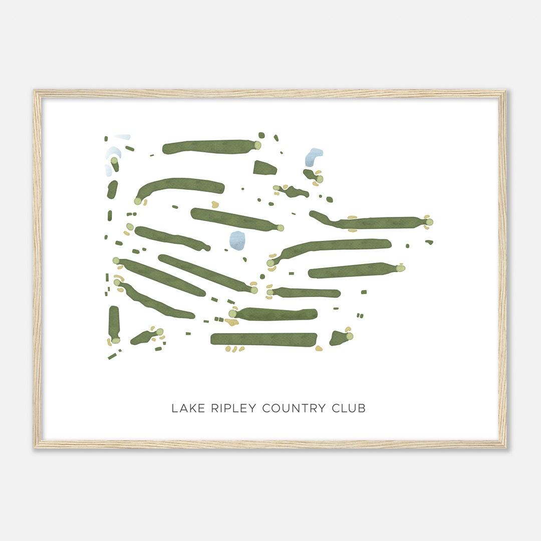 Lake Ripley Country Club, Wisconsin - Modern Watercolor Map | Golfer ...