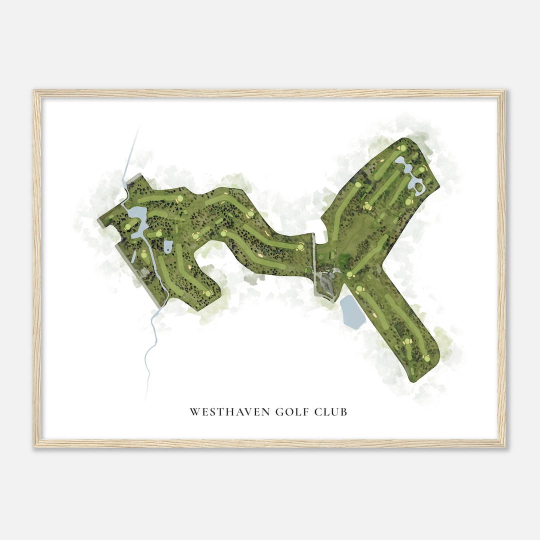 Westhaven Golf Club, Wisconsin - Classic Watercolor Map | Golfer Gift ...