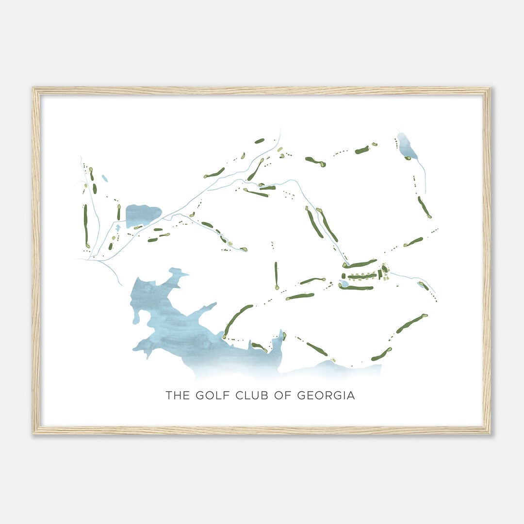 The Golf Club of Georgia, Georgia - Modern Watercolor Map | Golfer Gift ...