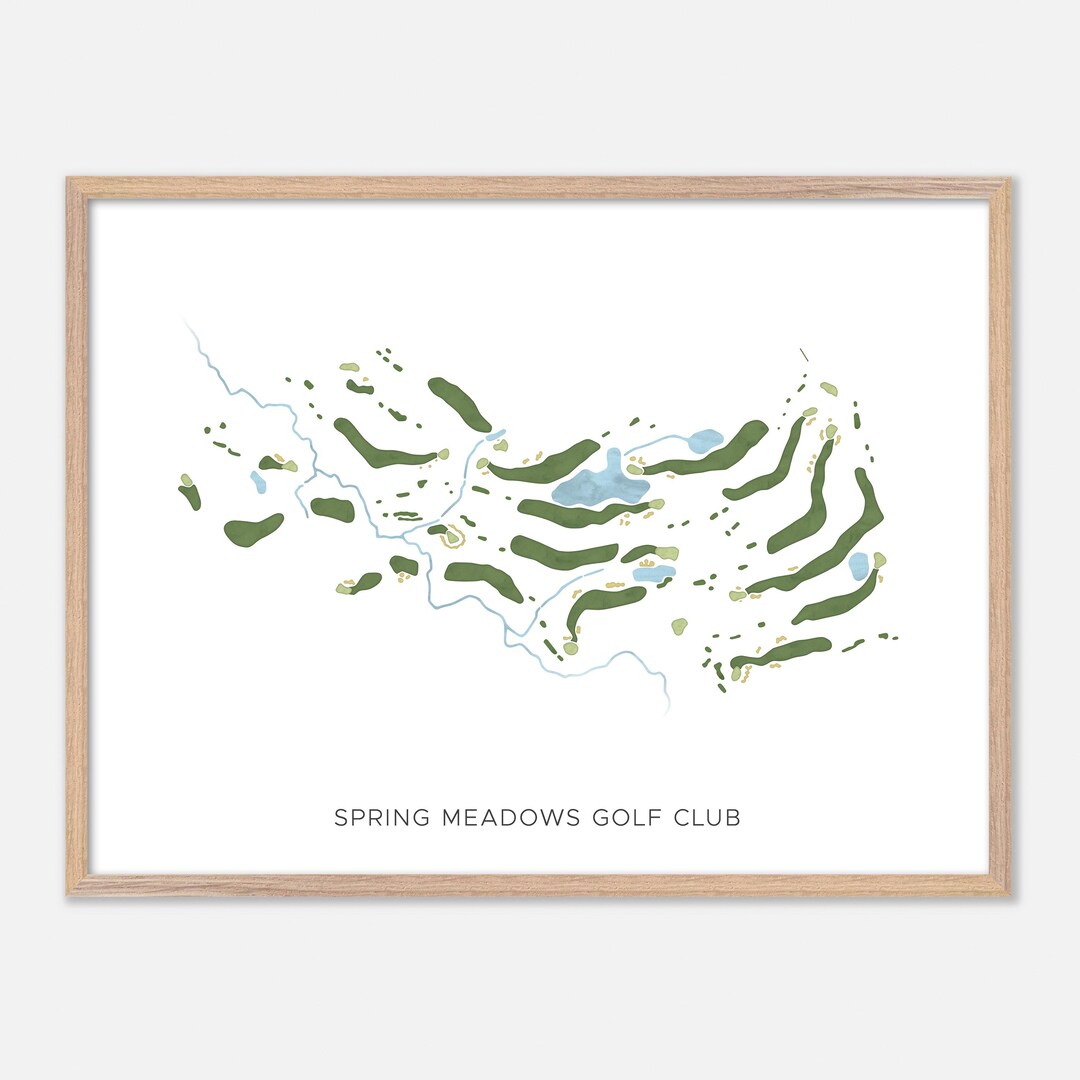 Spring Meadows Golf Club in Gray, Maine - Modern Watercolor Map ...