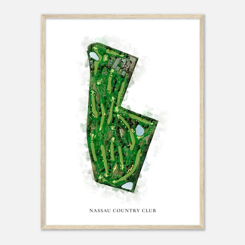 Nassau Country Club, New York - Classic Watercolor Map | Golfer Gift ...