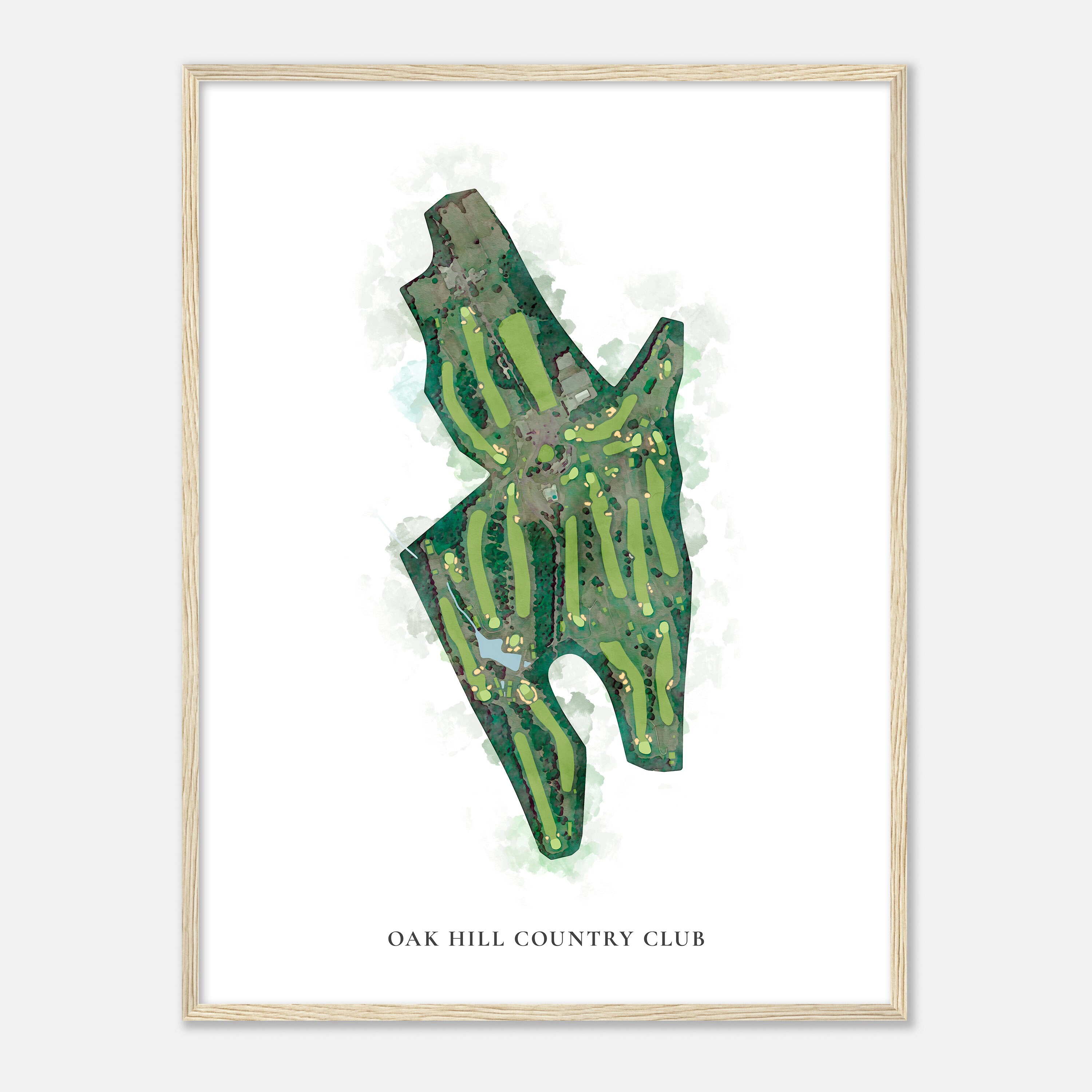 Oak Hill Country Club, Massachusetts - Classic Watercolor Map | Golfer ...