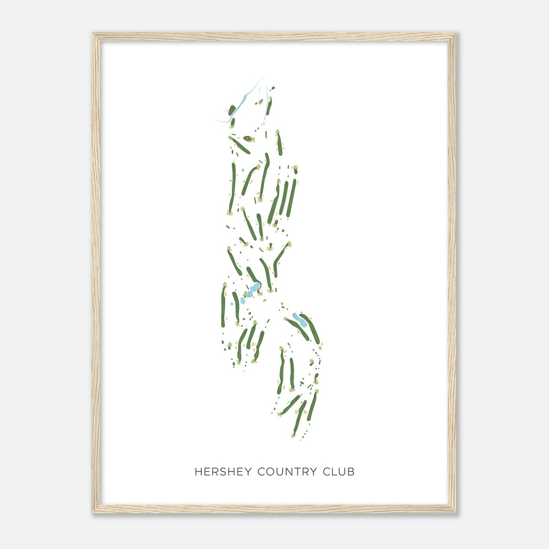 Hershey Country Club, Pennsylvania - Modern Watercolor Map | Golfer ...