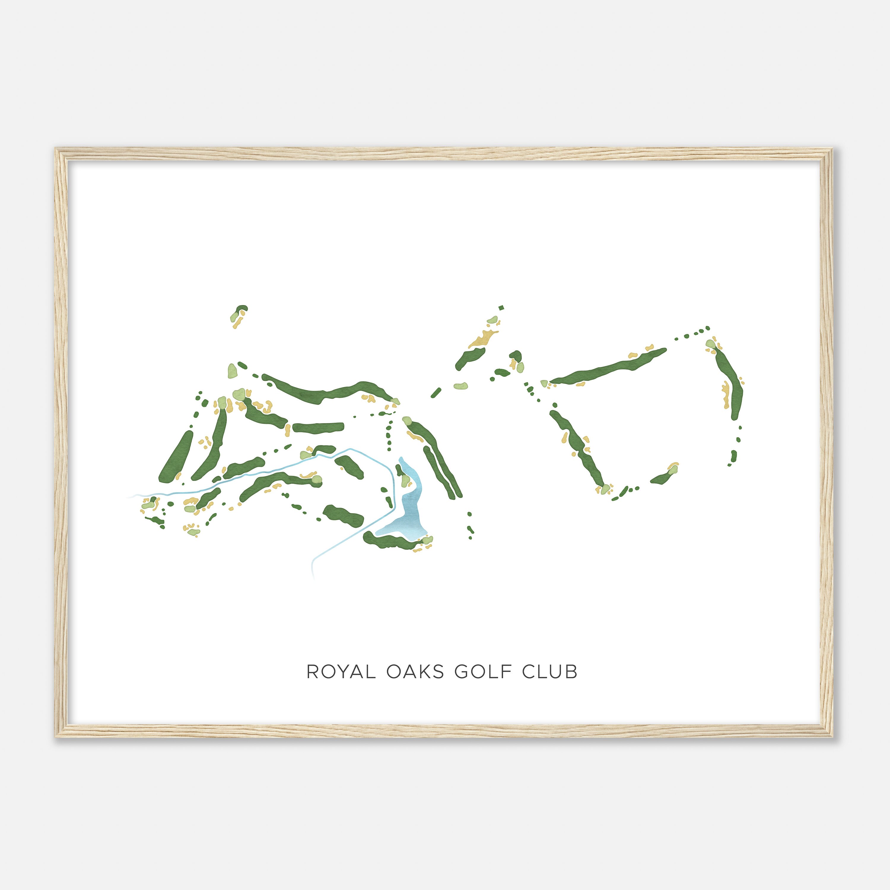 Royal Oaks Golf Club, Pennsylvania - Modern Watercolor Map | Golfer ...