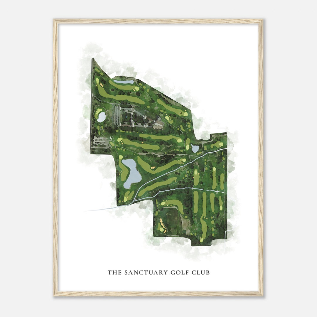 The Sanctuary Golf Club, Ohio - Classic Watercolor Map | Golfer Gift ...