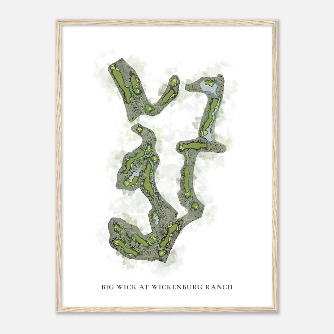 Big Wick at Wickenburg Ranch, Arizona - Classic Watercolor Map | Golfer ...