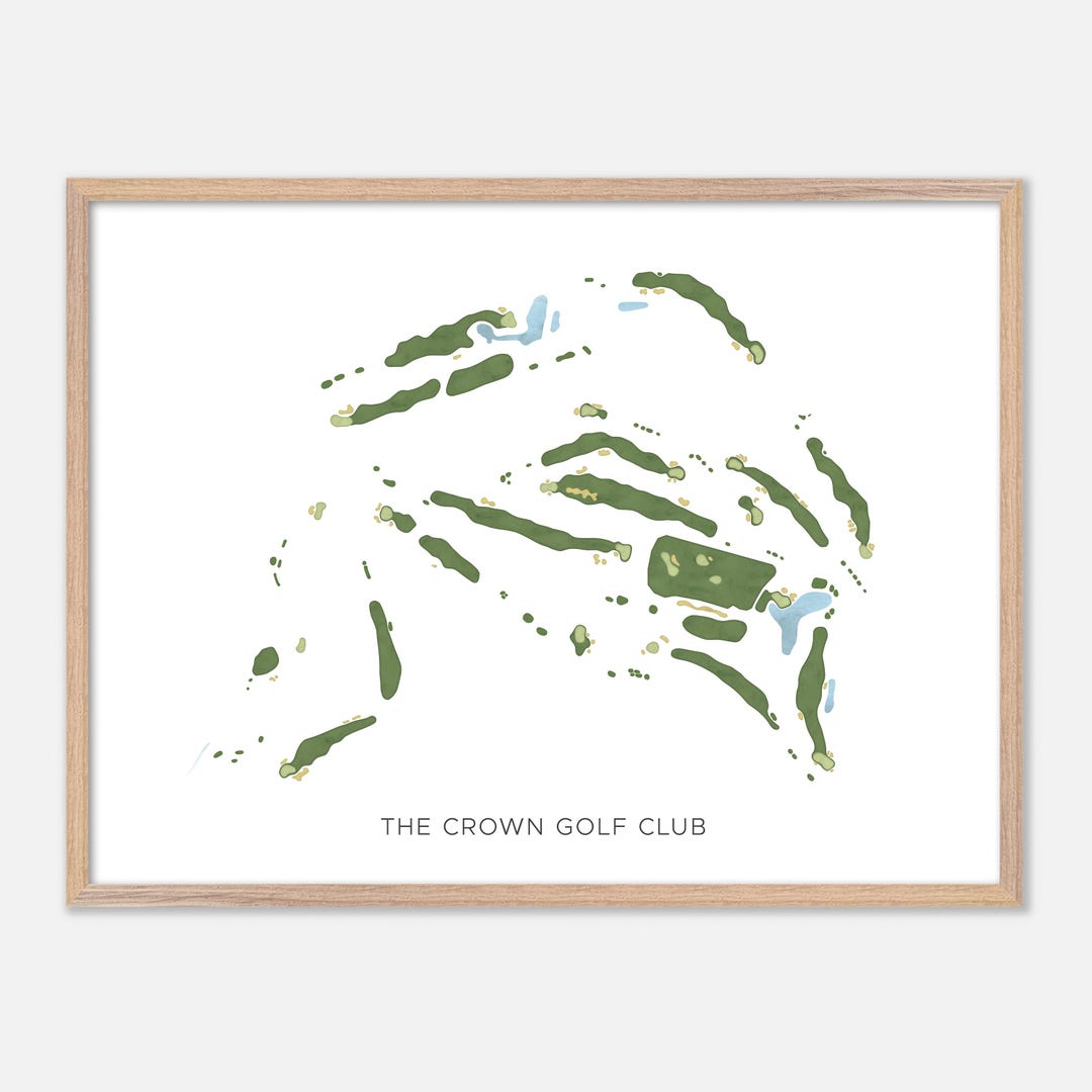 The Crown Golf Club in Traverse City, Michigan - Modern Watercolor Map ...