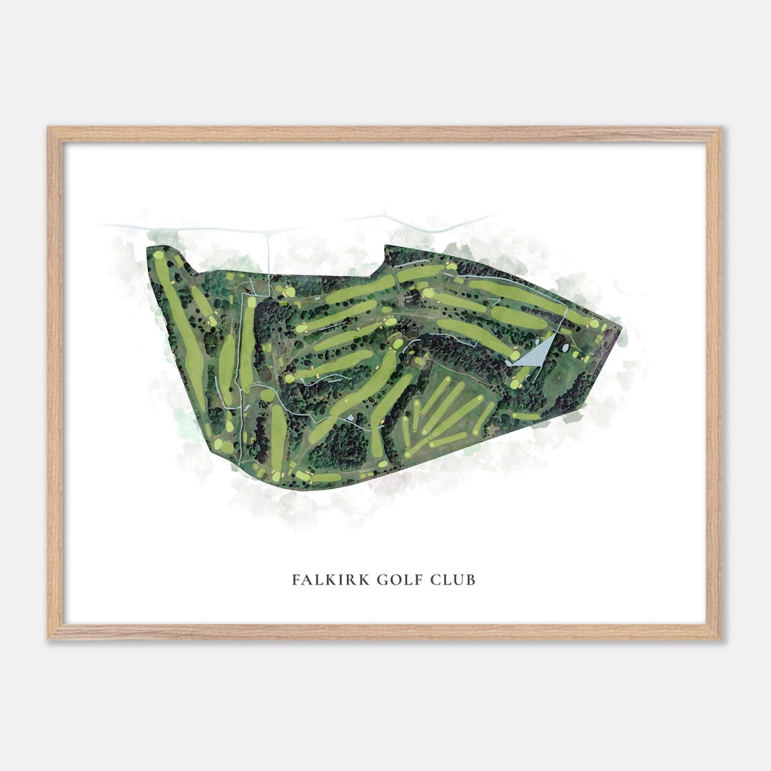 Falkirk Golf Club in Camelon, Scotland - Classic Watercolor Map ...
