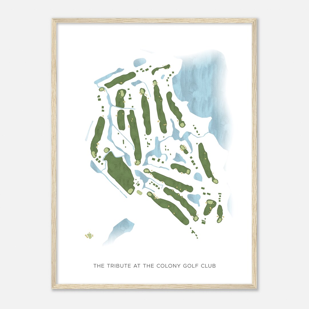 The Tribute at the Colony Golf Club, Texas - Modern Watercolor Map ...