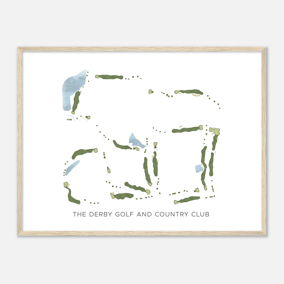 The Derby Golf and Country Club, Kansas - Modern Watercolor Map ...