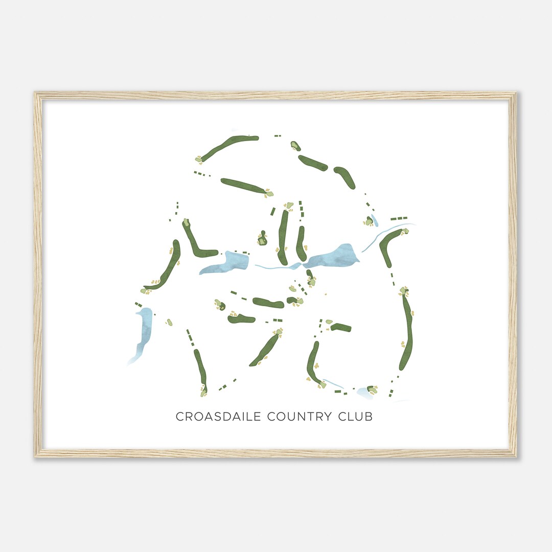 Croasdaile Country Club, North Carolina - Modern Watercolor Map ...