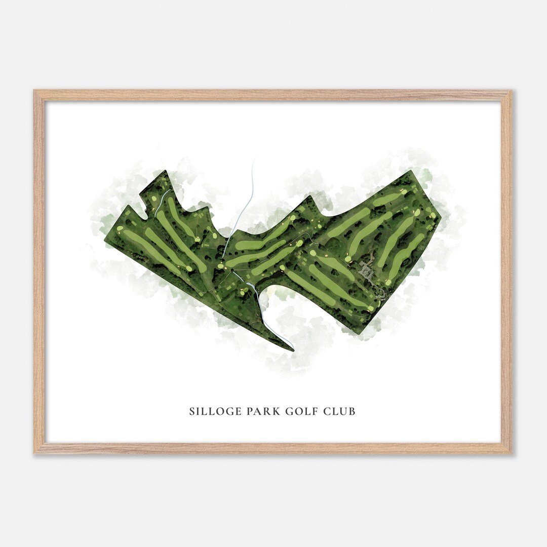 Silloge Park Golf Club in Swords, Ireland - Classic Watercolor Map ...