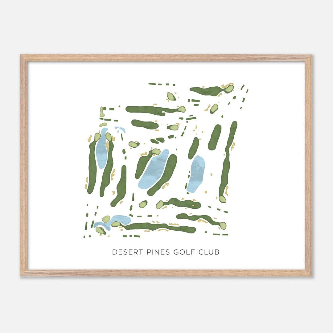 Desert Pines Golf Club in Las Vegas, Nevada - Modern Watercolor Map ...
