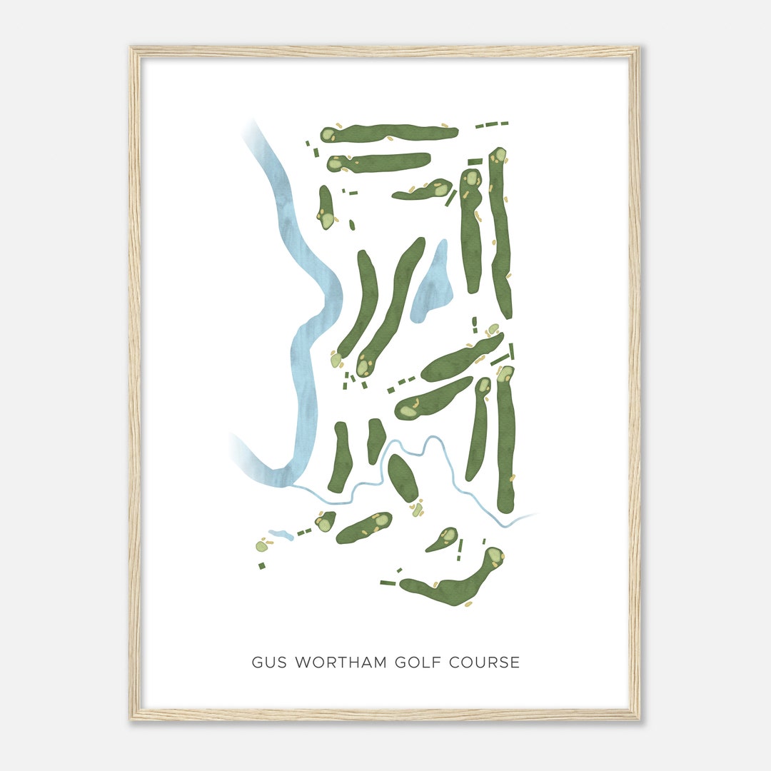 Gus Wortham Golf Course, Texas - Modern Watercolor Map | Golfer Gift ...
