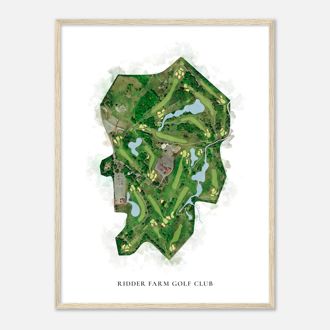 Ridder Farm Golf Club, Massachusetts - Classic Watercolor Map | Golfer ...
