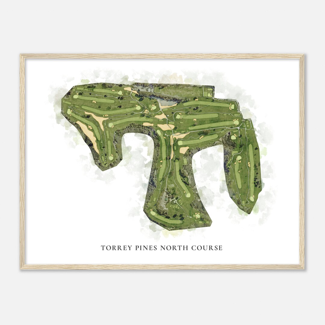 Torrey Pines North Course, California - Classic Watercolor Map | Golfer ...
