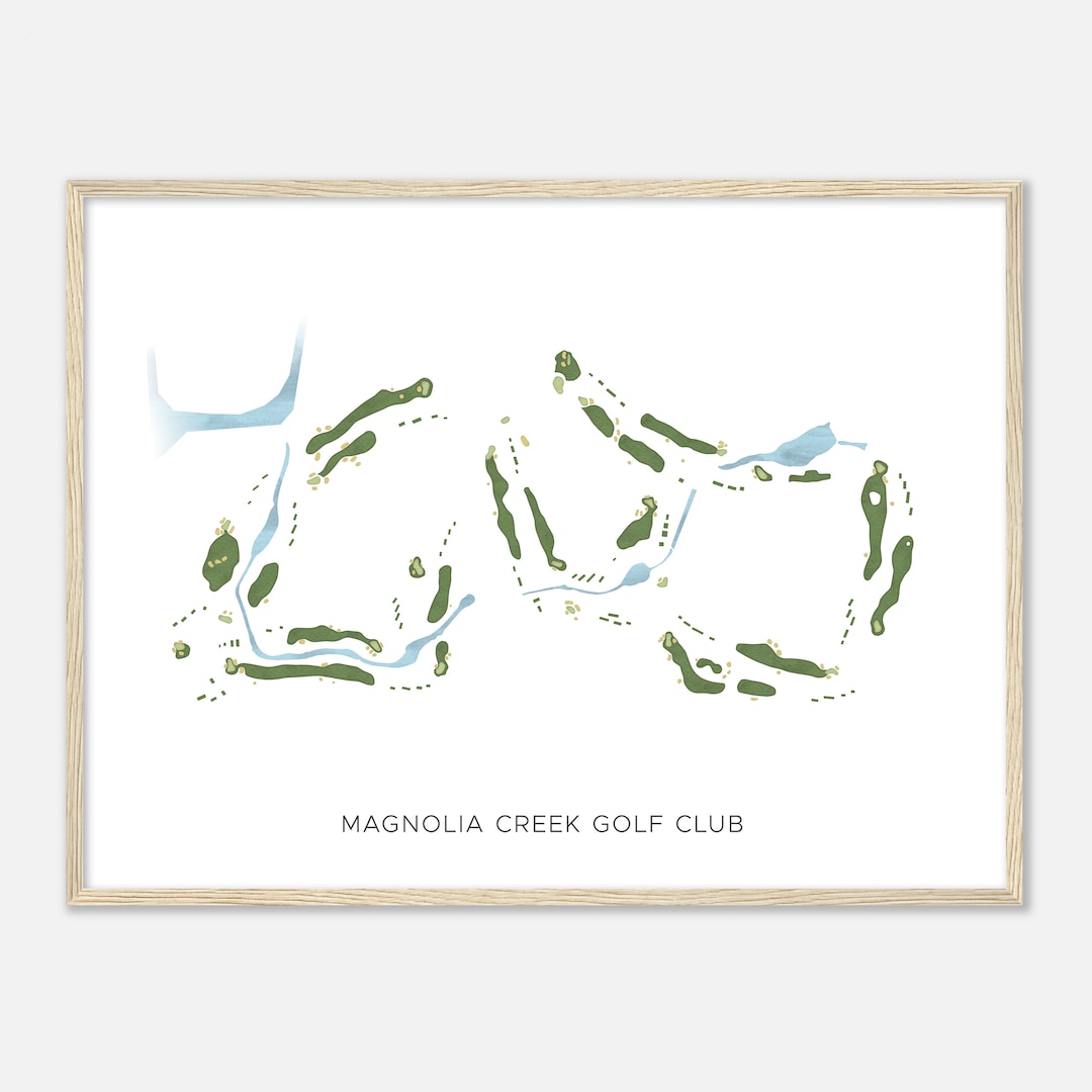 Magnolia Creek Golf Club, Texas - Modern Watercolor Map | Golfer Gift ...