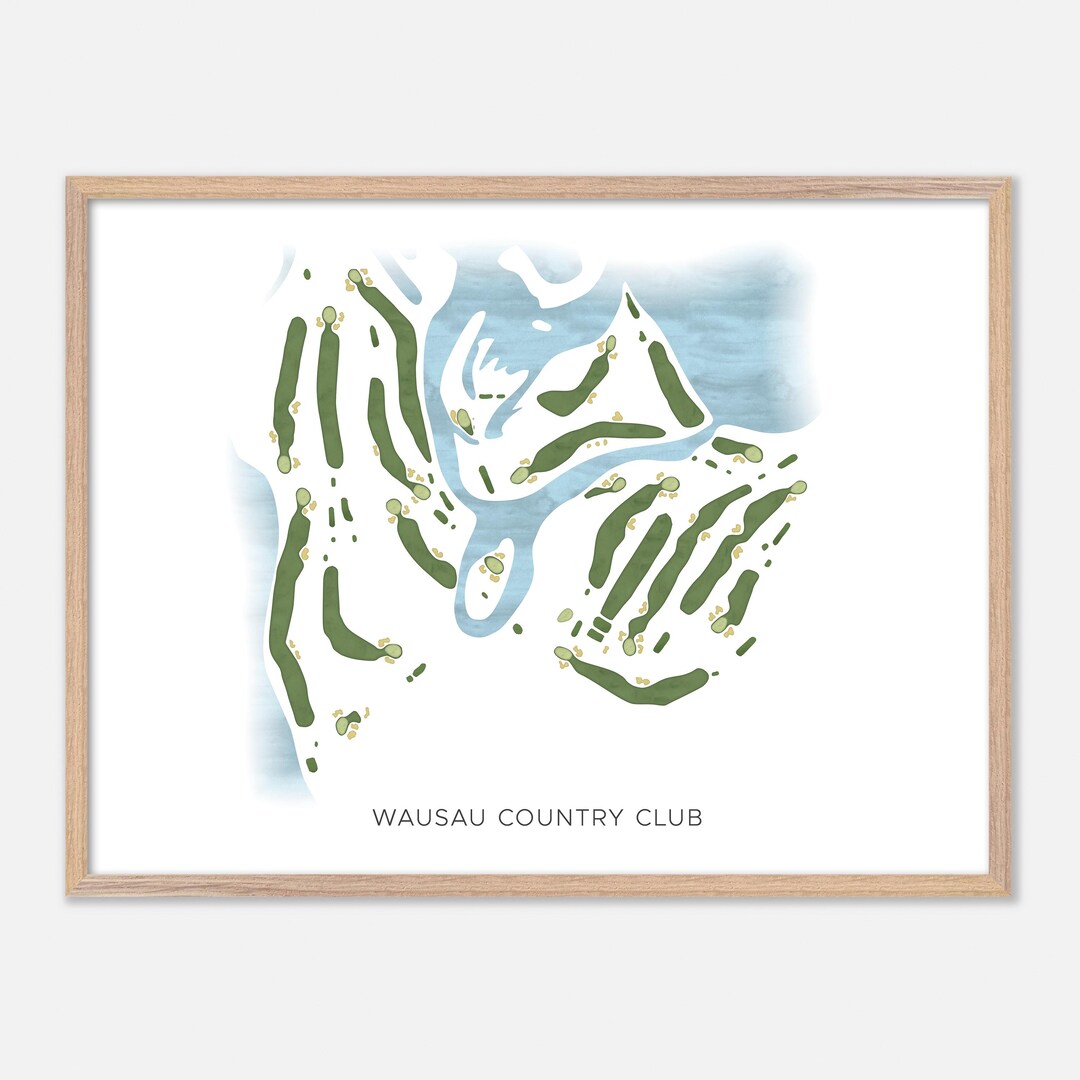 Wausau Country Club in Schofield, Wisconsin - Modern Watercolor Map ...
