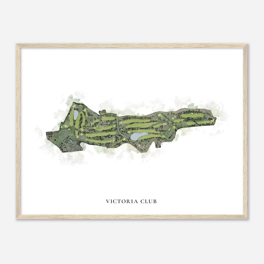 Victoria Club, California - Classic Watercolor Map | Golfer Gift, Golf ...