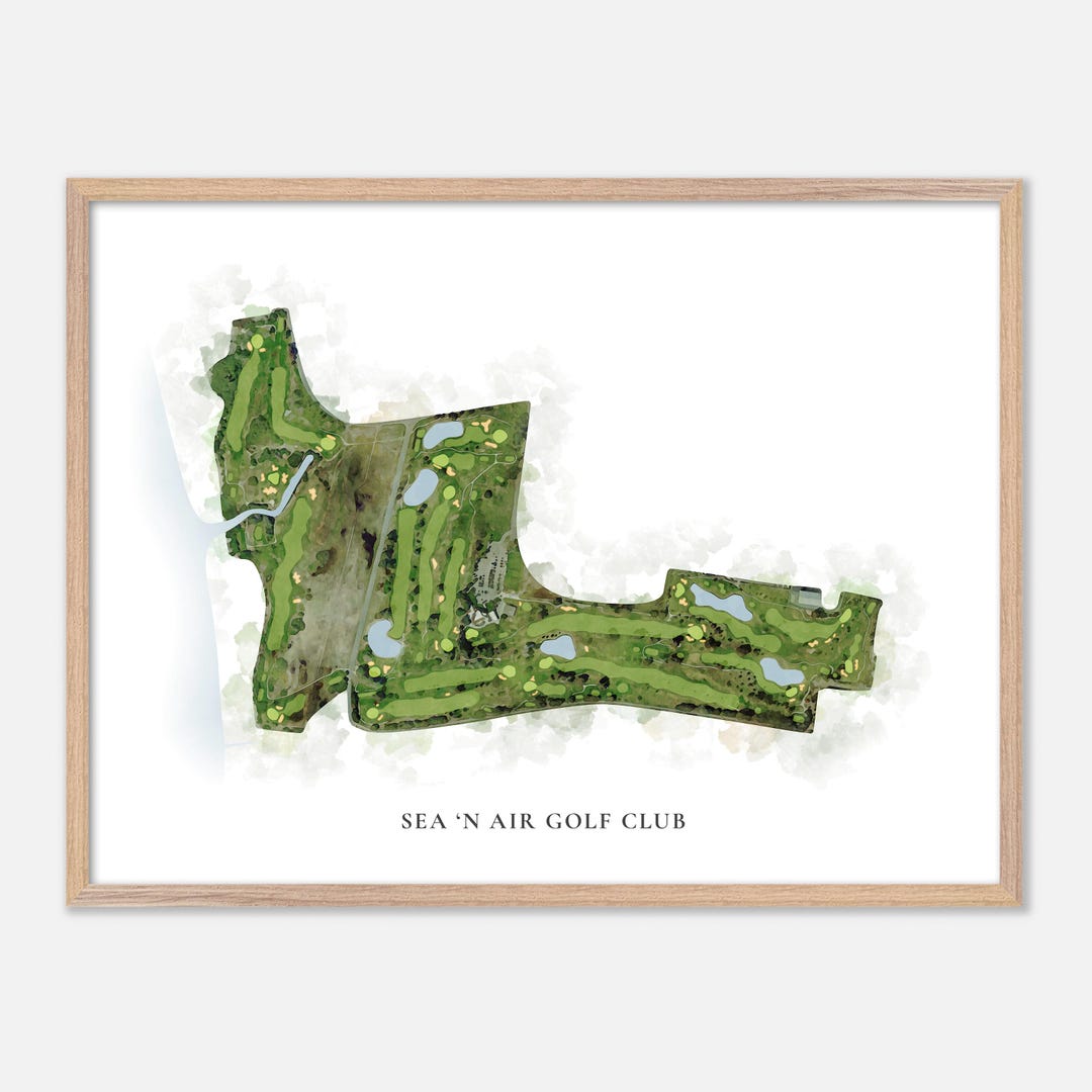 Sea 'N Air Golf Club in Coronado, California - Classic Watercolor Map ...