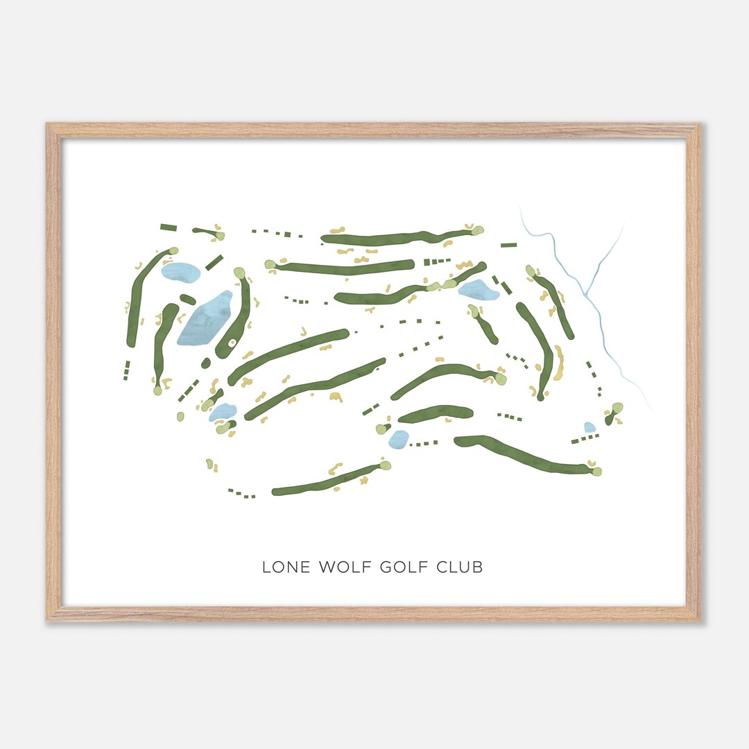 Lone Wolf Golf Club in , Canada - Modern Watercolor Map | Golfer Gift ...